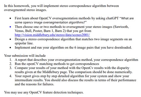 Solved In This Homework You Will Implement Stereo Chegg