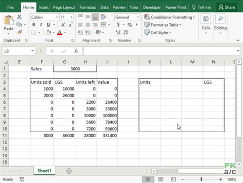 FIFO Inventory Valuation In Excel Using Data Tables How To PakAccountants Com