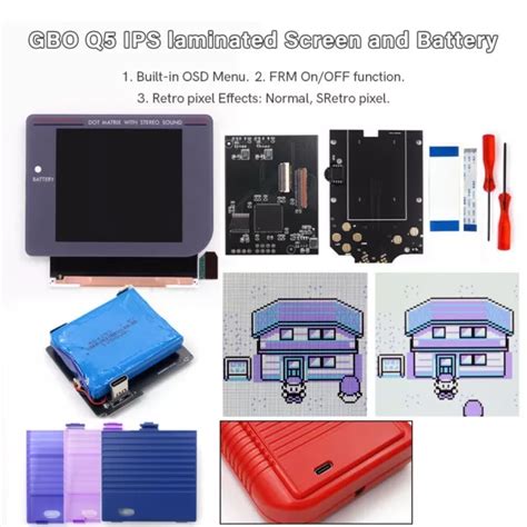 Laminated Osd Menu Ips Backlight Frm Lcd Screen Pre Cut Shellandbattery For Gb Dmg £73 19