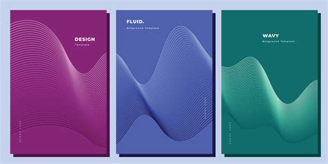 Dynamic Wave Lines Background Design Set For Copy Space Brochure