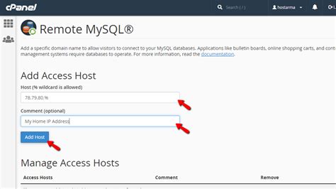 Manage Remote Mysql Connections In Cpanel Hostarmada