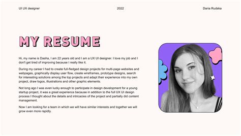 Resume Ux Ui Designer On Behance