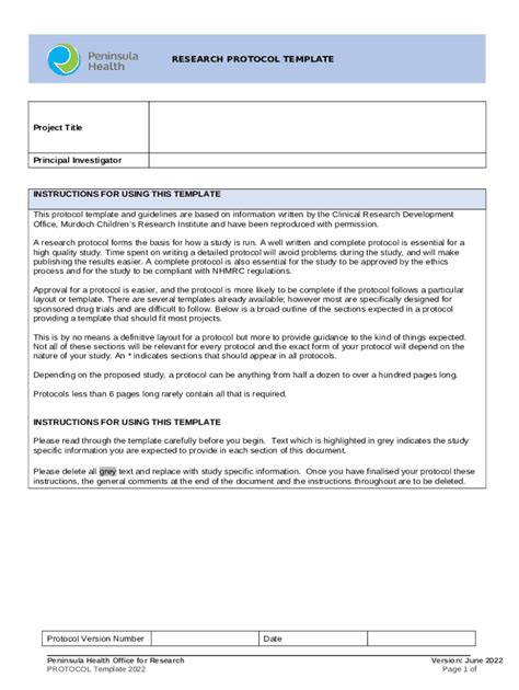 Protocol Templates For Clinical Trials Nih Grants And Funding Doc