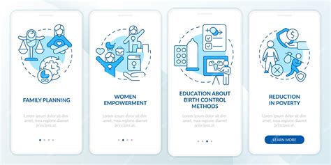 Premium Vector Solutions To Overpopulation Blue Onboarding Mobile App Screen