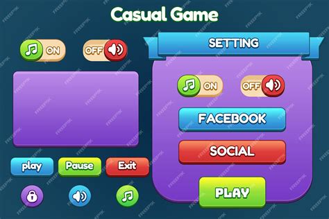 Premium Psd Modern Casual Game Ui Kit Design Game Ui Kit Psd Popup