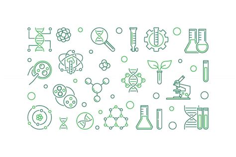 Premium Vector Biotech Concept Green Illustration In Thin Line Style