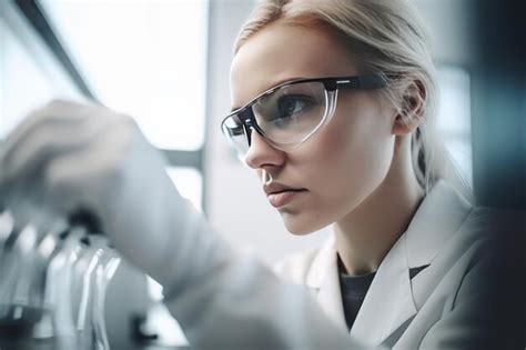 Premium Ai Image Innovative Research Brilliant Young Female Scientist