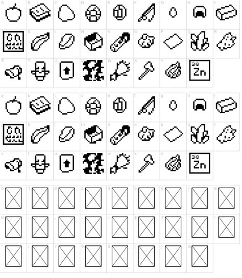 Font Minecraft Items Scaricare Font Minecraft Items Scaricare