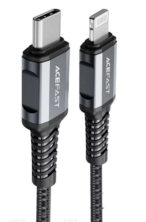 ᐉ Кабель Acefast C1 01 Type C To Lightning 30 W 120 см Gray • Купить в