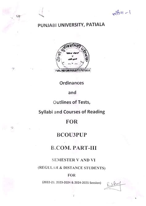 B Com Part III Syllabus BCOU PUP B Semester V And VI Overview Studocu