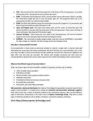 A Guide To The Microcontroller Its Functioning Types And Applications Pdf