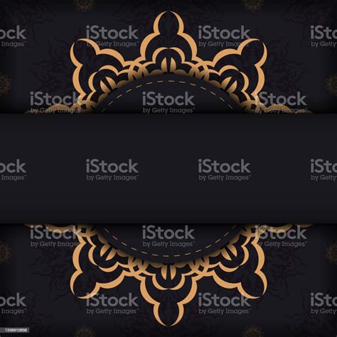 텍스트와 빈티지 패턴에 대한 공간이있는 초대 카드 디자인 고급스러움을 더한 블랙 컬러 엽서 디자인 0명에 대한 스톡 벡터 아트