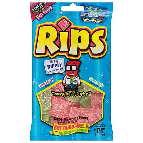 Rips Candy Fat Free Strawberry Bite Size 4 Oz Northgate Market