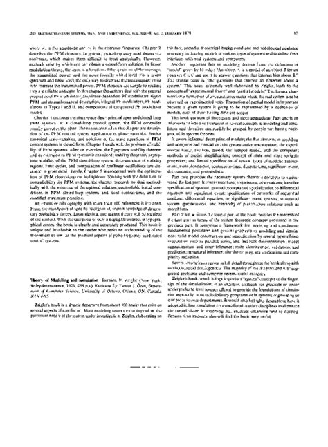 Pdf Theory Of Modelling And Simulation