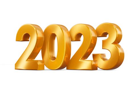 Gold 2023 Happy New Year Two Thousand Twenty Three 3d Rendering 15271557 Png