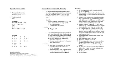 Factorial Notation And Fpc Topic 4 Factorial Notation For Any
