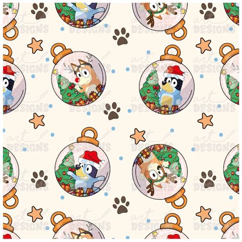 Bluey Christmas Seamless Pattern Etsy