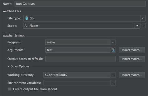Go Use File Watcher In Intellij To Run Makefile Stack Overflow