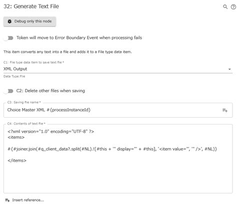 Generate Text File String Questetra Support