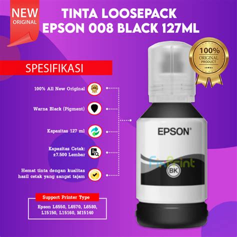 Jual Epson 008 C13t06g Tinta Cartridge Printer L6460 L6490 L15180 L6550