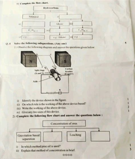 8 Complete The Flow Chart Q 4 Solve The Following Subquestions Any O