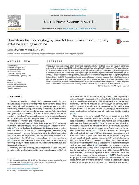 Solution Short Term Load Forecasting By Wavelet Transform And