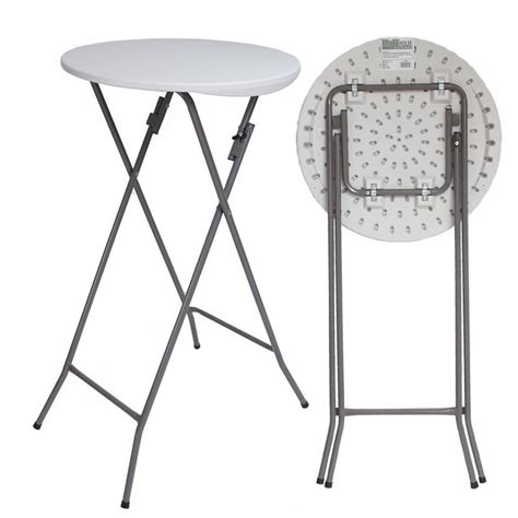 Trutzholm Stehtisch Weiß Ø 60cm Klappbar Partytisch Bistrotisch Klapptisch Biertisch Tisch