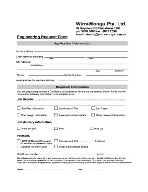 Fillable Online Engineering Request Form Bwirrawongabbcombau Fax Email Print PdfFiller
