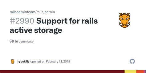 Support For Rails Active Storage · Issue 2990 · Railsadminteamrailsadmin · Github