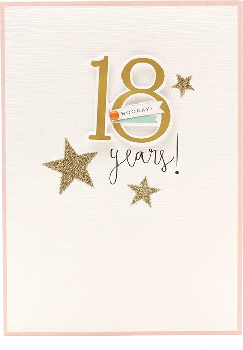 Tarjeta De Felicitación De 18º Cumpleaños Para Ella 18 Años Hooray