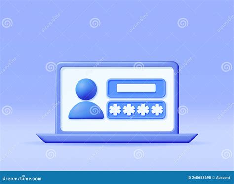 3d User Login Form Page In Laptop Stock Vector Illustration Of
