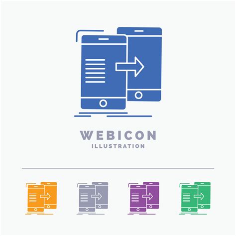Data Sharing Sync Synchronization Syncing 5 Color Glyph Web Icon Template Isolated On White
