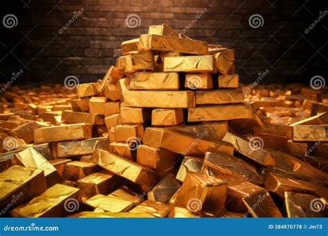 Gold Bricks Wall Texture Golden Brickwall Background Royalty Free Stock