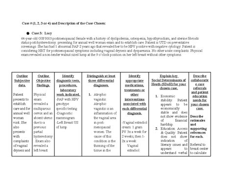 Nrnp 6552 Wk 3 Week 3 Case Study Case 1 2 3 Or 4 And