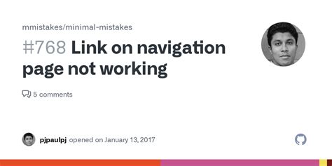 Link On Navigation Page Not Working · Issue 768 · Mmistakesminimal