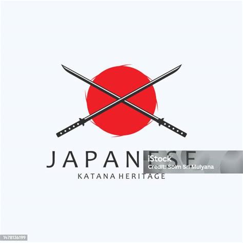 카타나 검 플랫 로고 템플릿 벡터 일러스트 레이 션입니다 강철에 대한 스톡 벡터 아트 및 기타 이미지 강철 검 고대의 Istock
