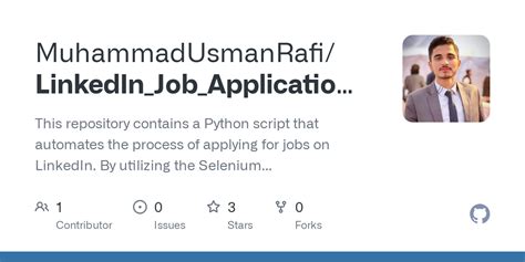 Github Muhammadusmanrafilinkedinjobapplicationautomation This Repository Contains A