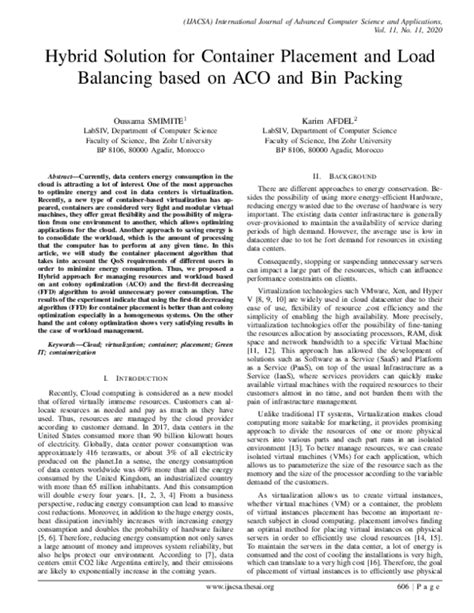 pdf hybrid solution for container placement and load balancing based