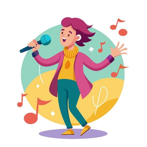 Premium Vector Flat Illustration Vector Of Someone Singing