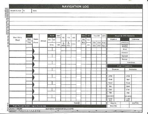 Vfr Navigation Log Pilots And Planes