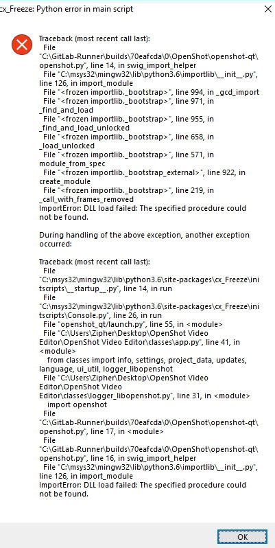 Error In Python Script When I Start Up Openshot · Issue 2748