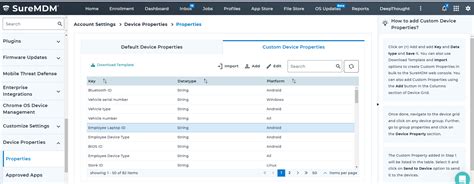 Create Custom Device Properties With Mdm Suremdm