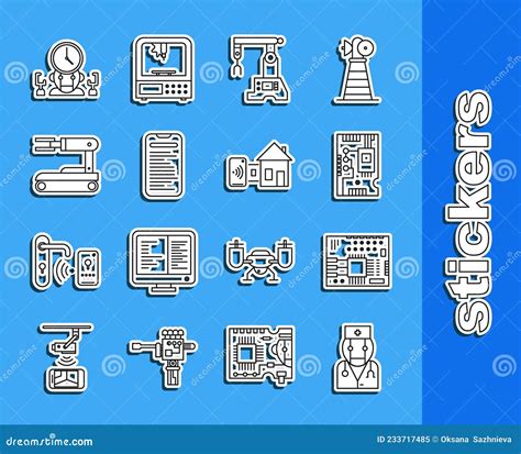 Set Line Robot Doctor Printed Circuit Board PCB Electronic Computer Components Motherboard