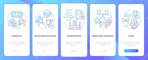 Premium Vector Sales Process Blue Gradient Onboarding Mobile App Screen