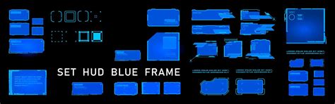 Premium Vector Set Blue Hud Frames Hud User Interface Elements On