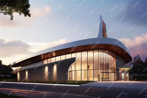 Seventh Day Adventist Church Design Exterior Premium Ai Generated Image
