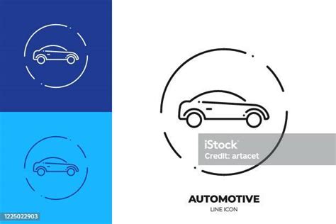 자동차 라인 아트 벡터 아이콘입니다 차량의 윤곽선 기호입니다 얇은 스트로크로 만든 세단 자동차 그림 배경에 격리 개념에 대한 스톡 벡터 아트 및 기타 이미지 Istock