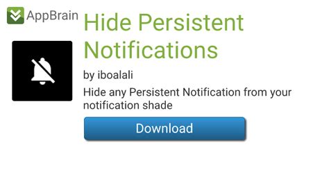 Hide Persistent Notifications For Android App Download