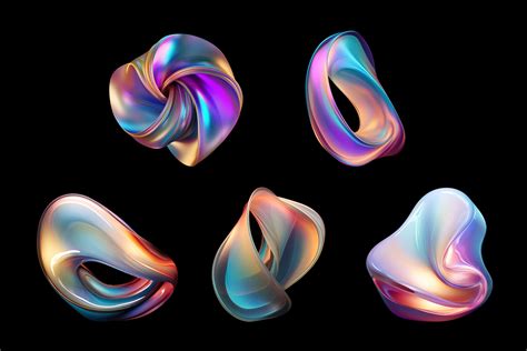 Iridescent Png Abstract Shapes