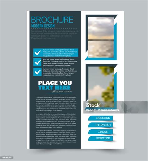 이미지가 내장 된 파란색 전단지 디자인 템플릿입니다 비즈니스 교육 프레젠테이션 광고 브로셔 기업 정체성 스타일 개념입니다 편집 가능한 벡터 일러스트입니다 A4 용지에 대한